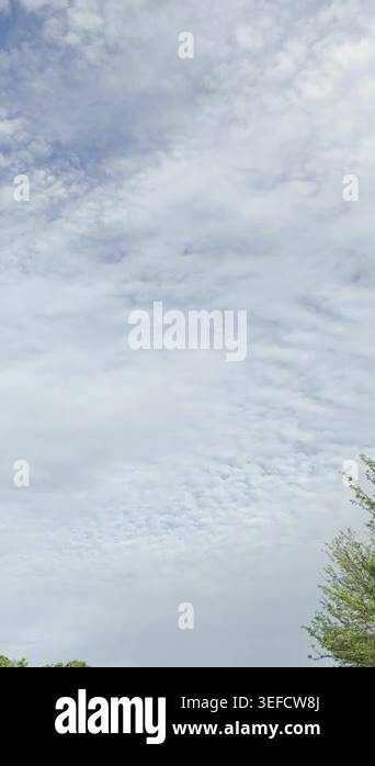 Beautiful Blue Spring Summer Sky with Light White Clouds, Slow Camera ...