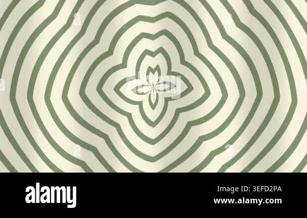 A loop animation mandala pattern background,sage green and cream color ...