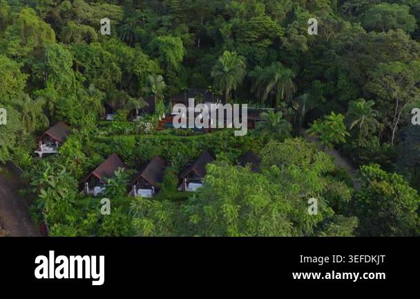 Aerial View of a Tranquil Resort in Costa Ricas Tropical Rainforest ...