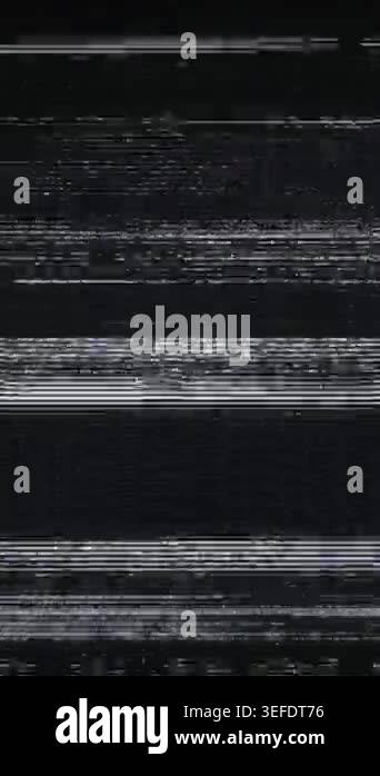 Moving black and white horizontal lines create a static noise pattern ...