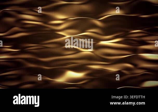 Continuous movement of rich golden waves. Light reflects on the ...
