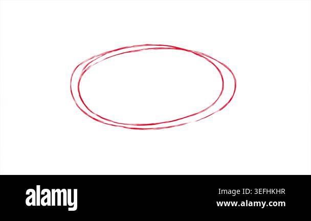 Hand Drawn Red Circle Loop Animation, Frame By Frame Sketch Motion ...