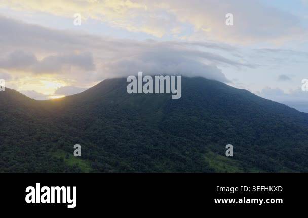 Early Morning Aerial View of a Lush Mountain in Costa Rica Stock Video ...