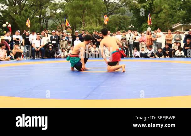The traditional wrestling festival of Con Son - Kiet Bac. Wrestlers ...
