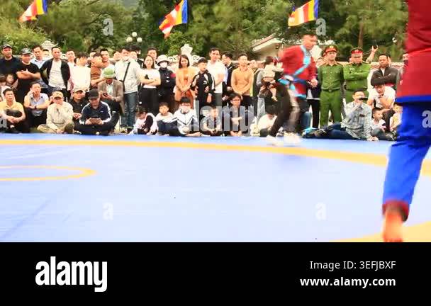 The traditional wrestling festival of Con Son - Kiet Bac. Wrestlers ...