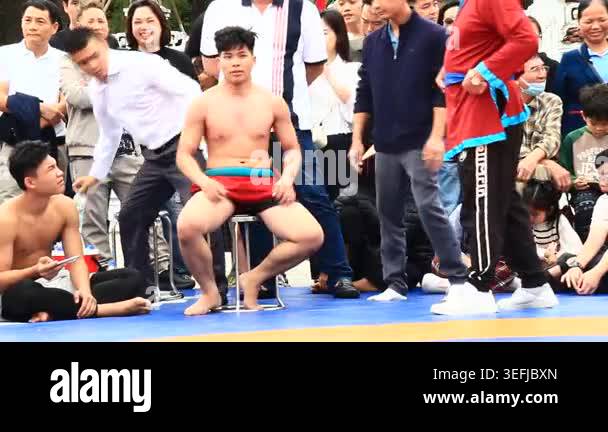 The traditional wrestling festival of Con Son - Kiet Bac. Wrestlers ...