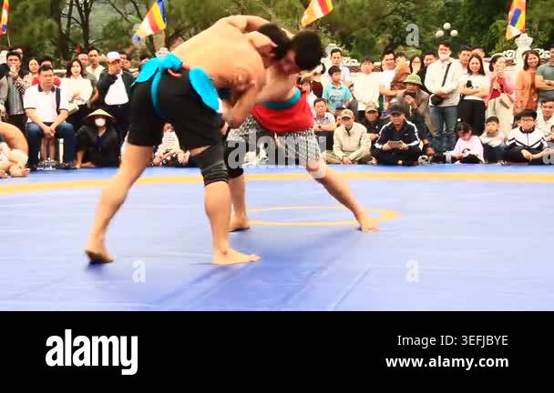 The traditional wrestling festival of Con Son - Kiet Bac. Wrestlers ...