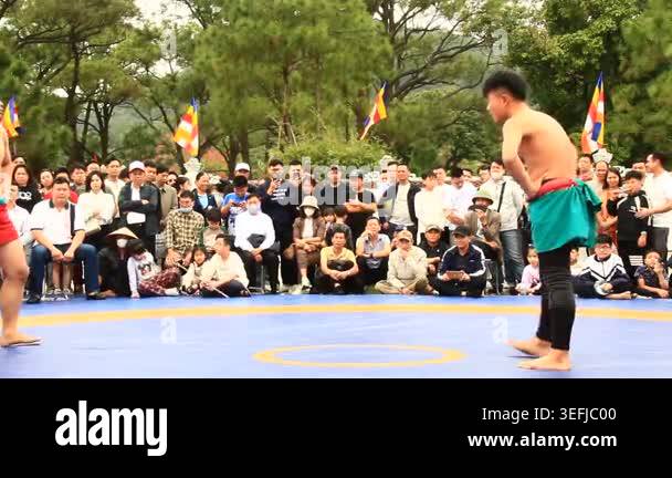 The traditional wrestling festival of Con Son - Kiet Bac. Wrestlers ...
