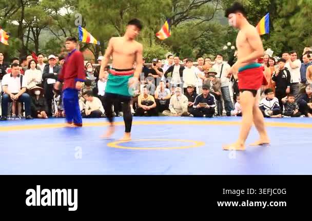 The traditional wrestling festival of Con Son - Kiet Bac. Wrestlers ...