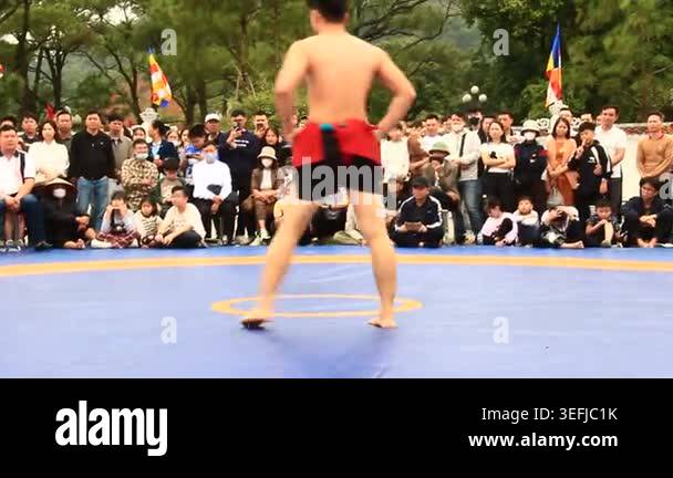 The traditional wrestling festival of Con Son - Kiet Bac. Wrestlers ...