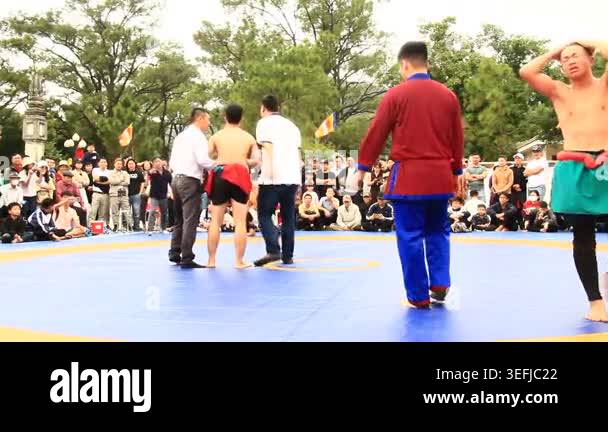 The traditional wrestling festival of Con Son - Kiet Bac. Wrestlers ...