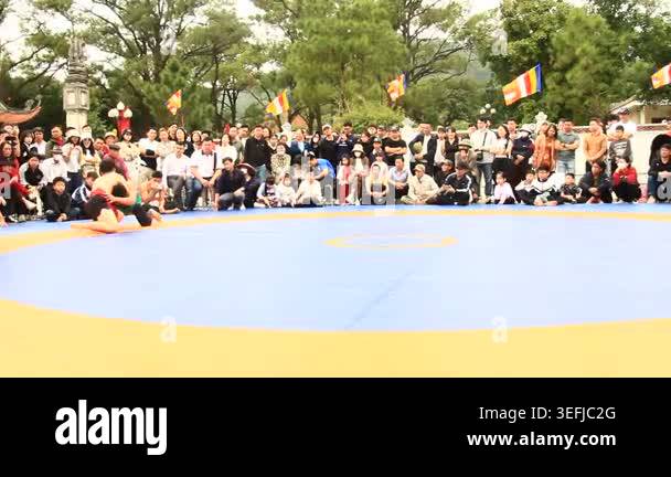 The traditional wrestling festival of Con Son - Kiet Bac. Wrestlers ...