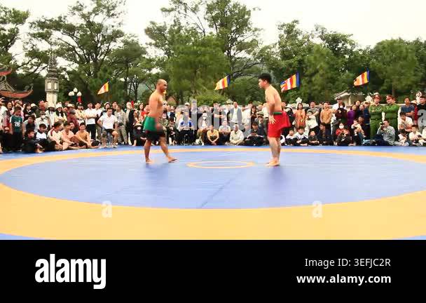 The traditional wrestling festival of Con Son - Kiet Bac. Wrestlers ...