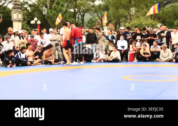 The traditional wrestling festival of Con Son - Kiet Bac. Wrestlers ...