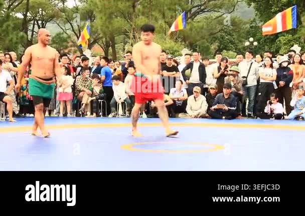 The traditional wrestling festival of Con Son - Kiet Bac. Wrestlers ...