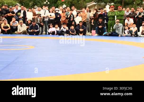 The traditional wrestling festival of Con Son - Kiet Bac. Wrestlers ...