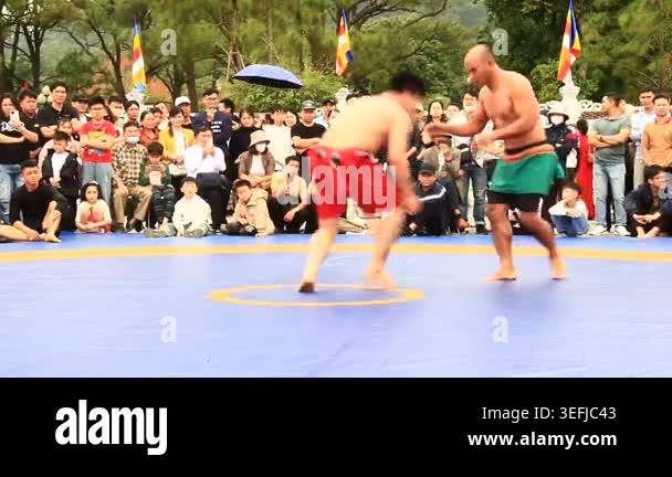 The traditional wrestling festival of Con Son - Kiet Bac. Wrestlers ...