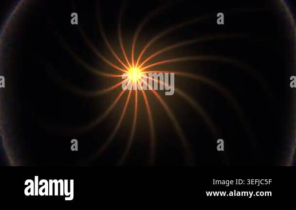 A dynamic abstract visualization of a bright, glowing core emitting ...