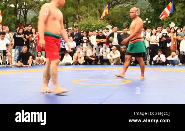 The traditional wrestling festival of Con Son - Kiet Bac. Wrestlers ...