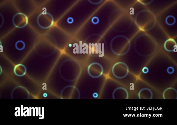 Glowing circles on dark background with light effects Stock Video ...