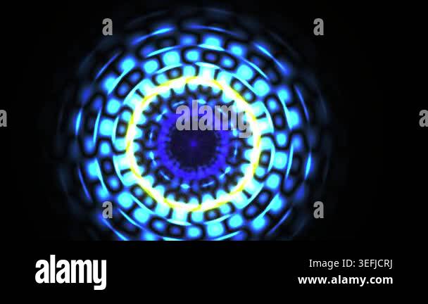 Mesmerizing circular light patterns pulsing and expanding in a dark ...
