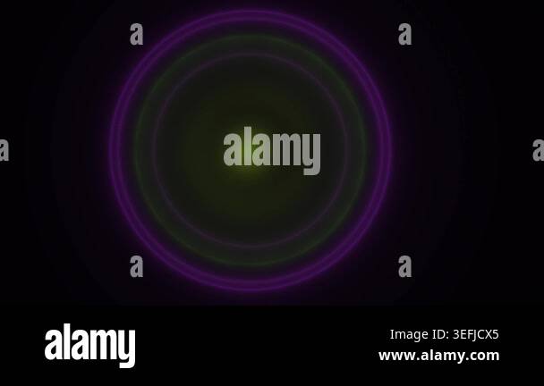 Abstract animation featuring glowing circular light waves radiating ...