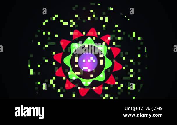 Animated glowing pixel art designs on black background Stock Video ...