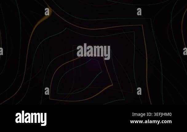 A hypnotic animation of neon outlined geometric shapes expanding and ...