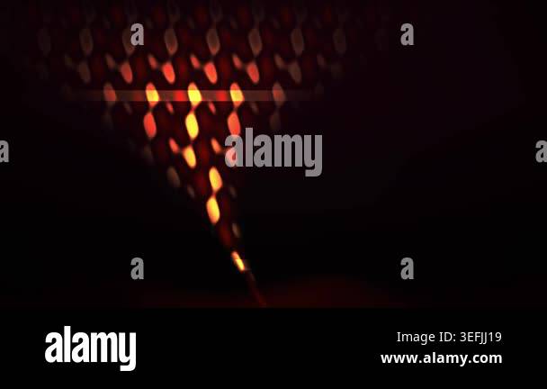 Abstract sequence of glowing light particles forming shifting geometric ...