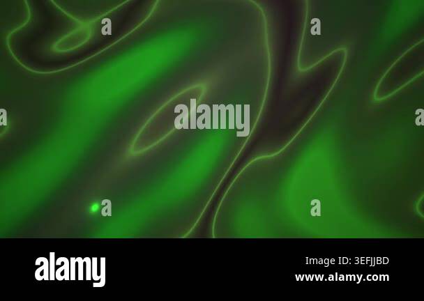 Abstract fluid motion background with flowing green waves and glowing ...