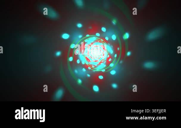 Abstract animation featuring a swirling vortex of glowing cyan and red ...