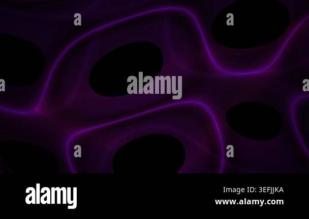 An abstract motion background featuring flowing neon purple light waves ...