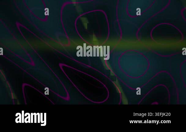 An abstract dark background featuring glowing neon lines and organic ...