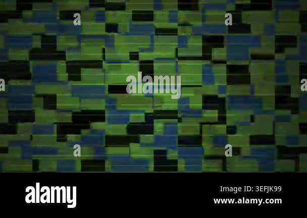 A dynamic abstract digital camouflage pattern featuring a mosaic of ...