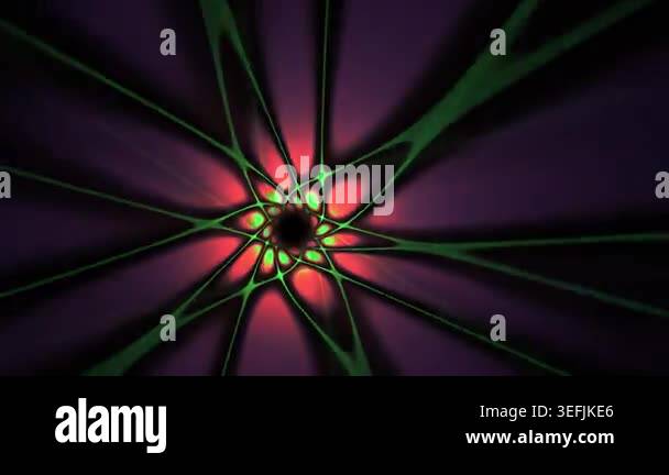 A mesmerizing journey through a dark, abstract tunnel with glowing neon ...