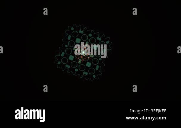 Mesmerizing abstract geometric fractal pattern animation with intricate ...