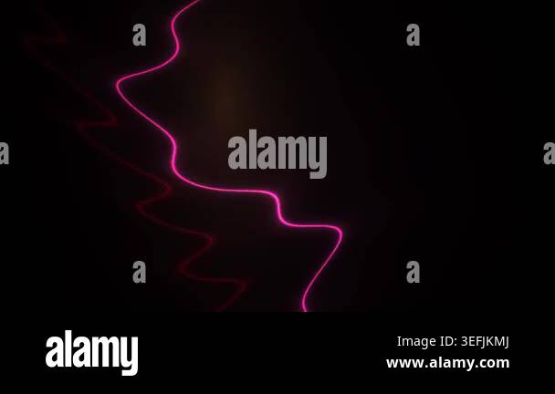 Dynamic abstract visualization of vibrant neon light streaks in red and ...
