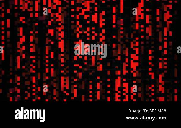 Red digital code streaming down a black screen Stock Video Footage - Alamy