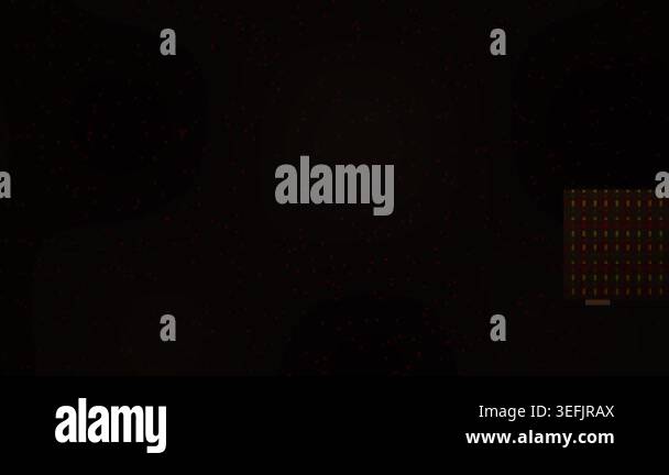 An abstract digital interface showing a matrix of data and numbers in a ...