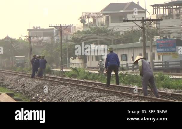 Street scenes in Hai Phong city. Traffic flows continuously at ...