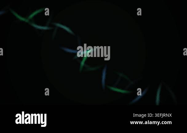 Abstract background with swirling, glowing green and blue light trails ...