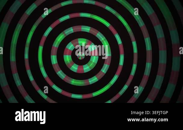 Glowing concentric circles on black background Stock Video Footage - Alamy