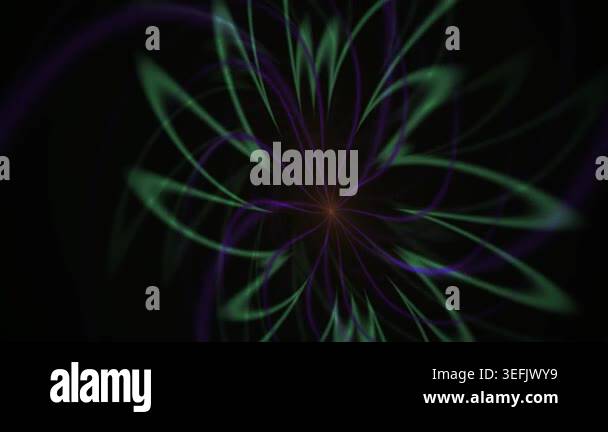 Glowing green light trails on black background Stock Video Footage - Alamy