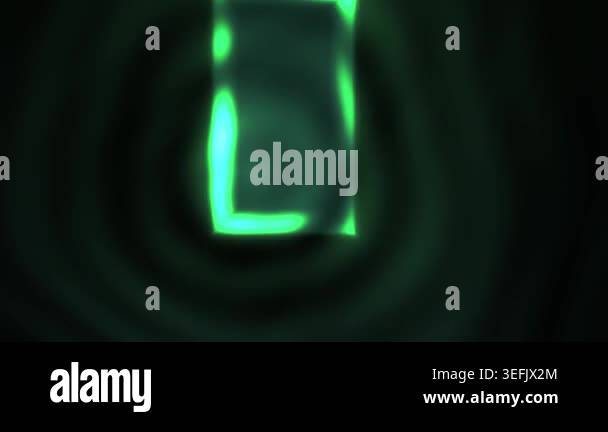 Close-up of glowing green rectangular shapes in the dark Stock Video ...