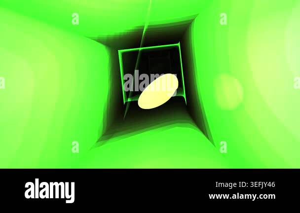 Green tunnel with light effects and shapes Stock Video Footage - Alamy