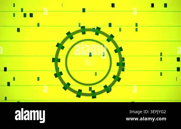 Animated green circle with squares on yellow background Stock Video ...