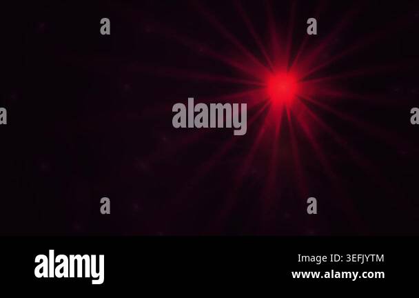A dynamic abstract visual featuring a bright red light source emitting ...