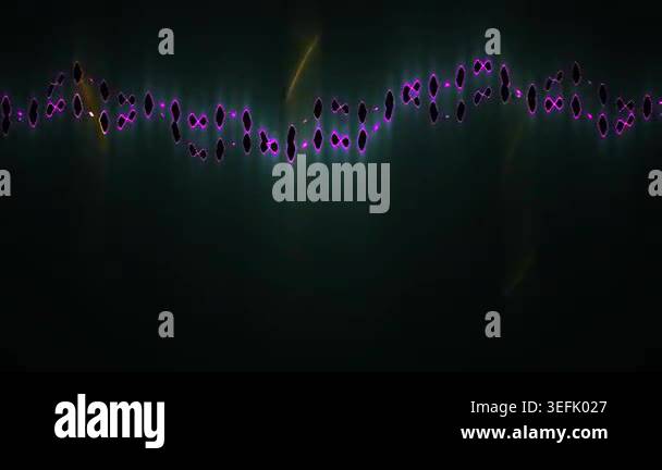 Glowing purple digital wave pattern animation on black background Stock ...