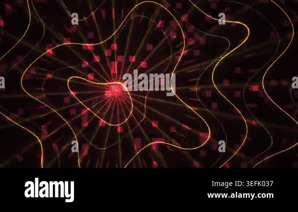 Glowing red light abstract background animation with wavy lines and ...