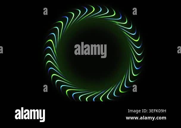 A mesmerizing animation of green light trails forming a circle on a ...